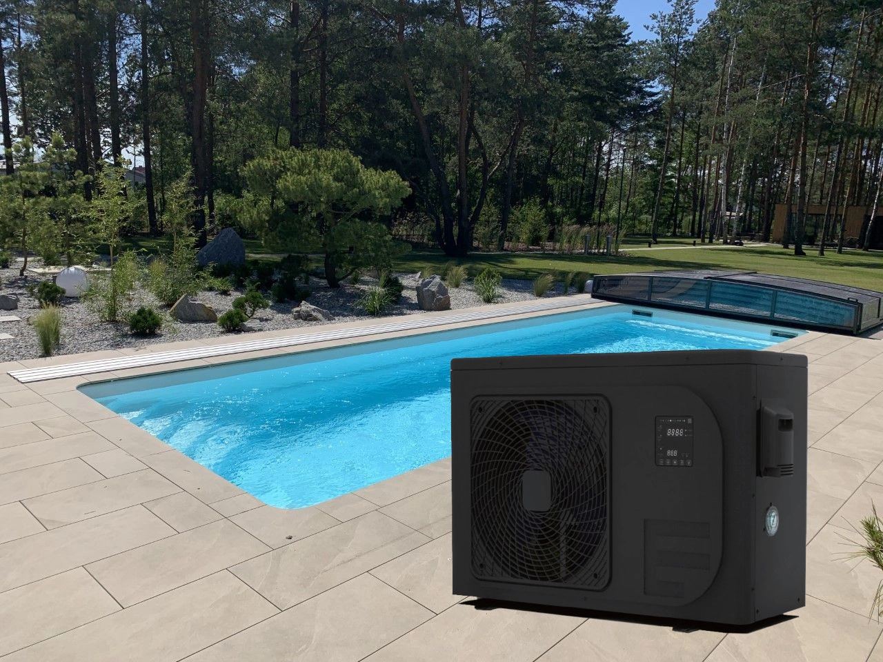 Set: swimming pool BALI + Deye solar heat pump - EnergoShop